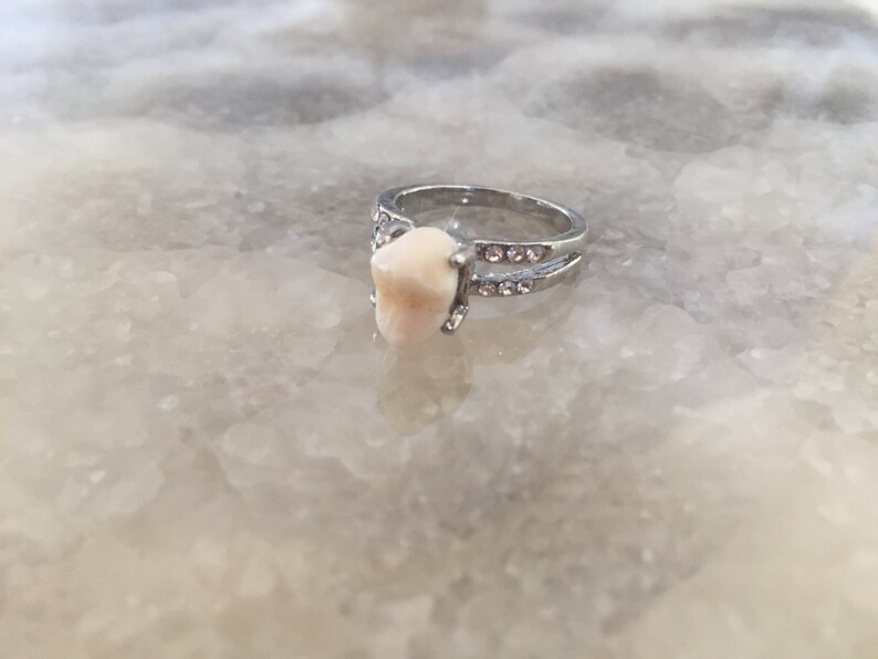 Human Tooth and Faux Diamond Ring | Etsy