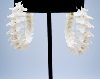 Vertebrae and Pearl Hoop Earrings | Etsy