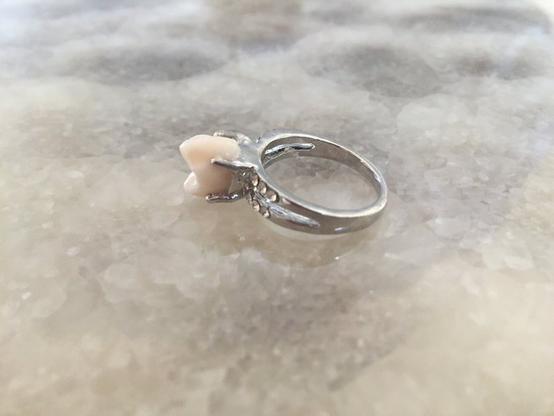 Human Tooth and Faux Diamond Ring | Etsy