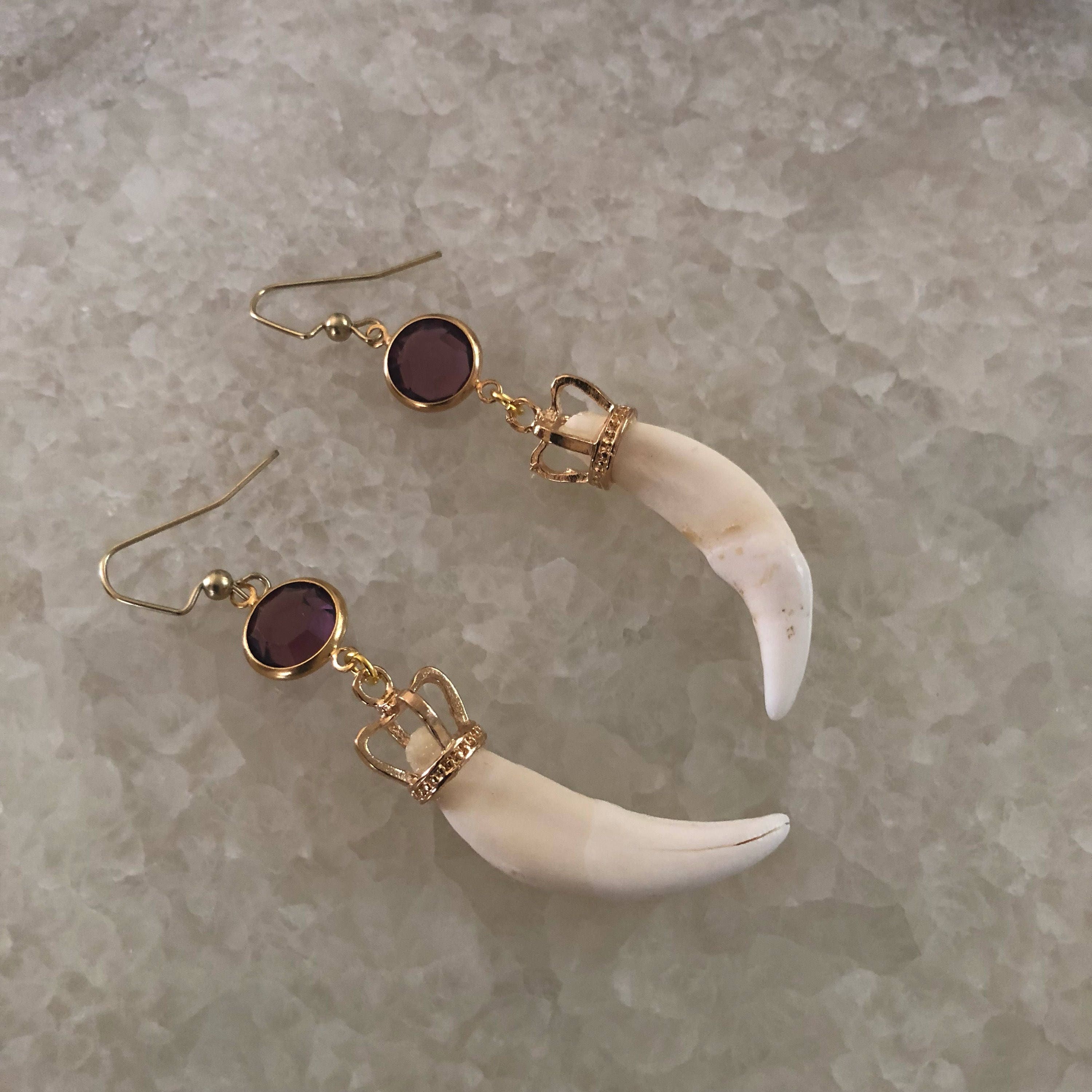 Crowned Fang Earrings | Etsy