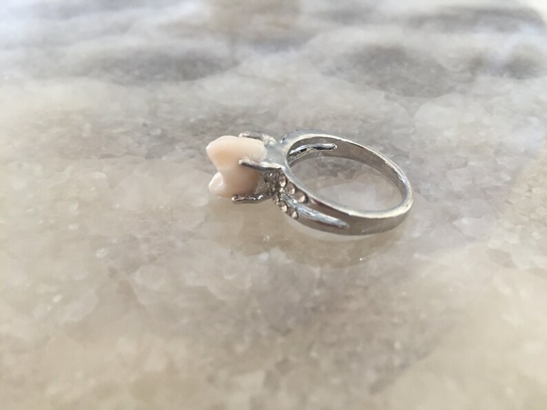 Human Tooth and Faux Diamond Ring | Etsy
