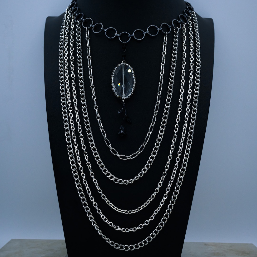 Multi Layered Chain Necklace - Etsy
