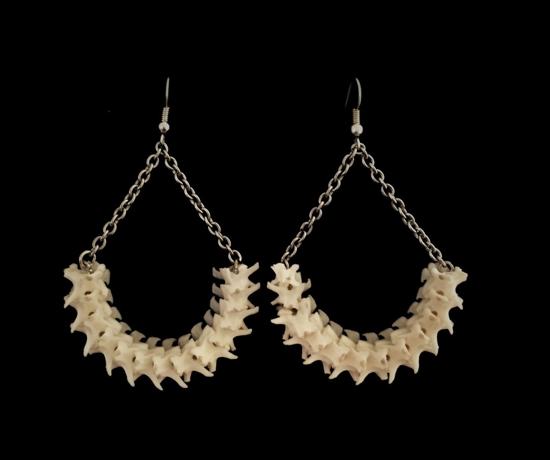 Crescent Moon Python Vertebrae Hoops - Etsy