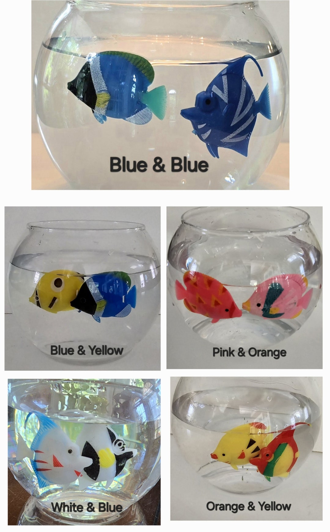 2 Plastic Self Floating Tropical Fish Maintenance Free Pet. Great for ...