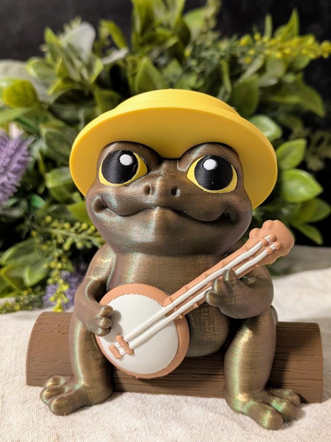 Banjo Frog Figurine – Wholesome Cottagecore Frog With Banjo – Cute ...