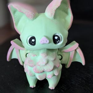 Kawaii Bat Desk Buddy Hand Painted Articulated Bat Figurine Desk Toy ...