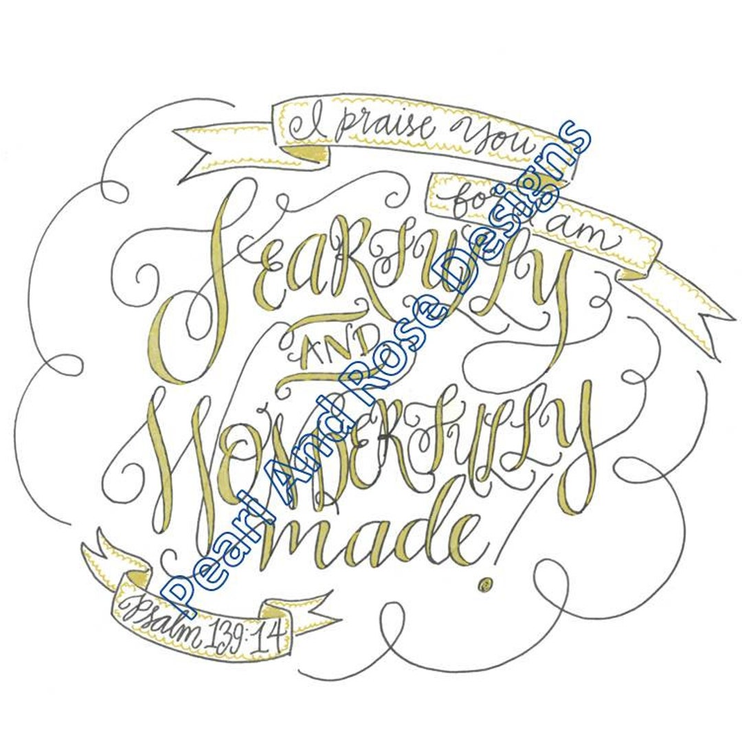 Psalm 139:14, Fearfully and Wonderfully Made, Bible Verse Printable ...