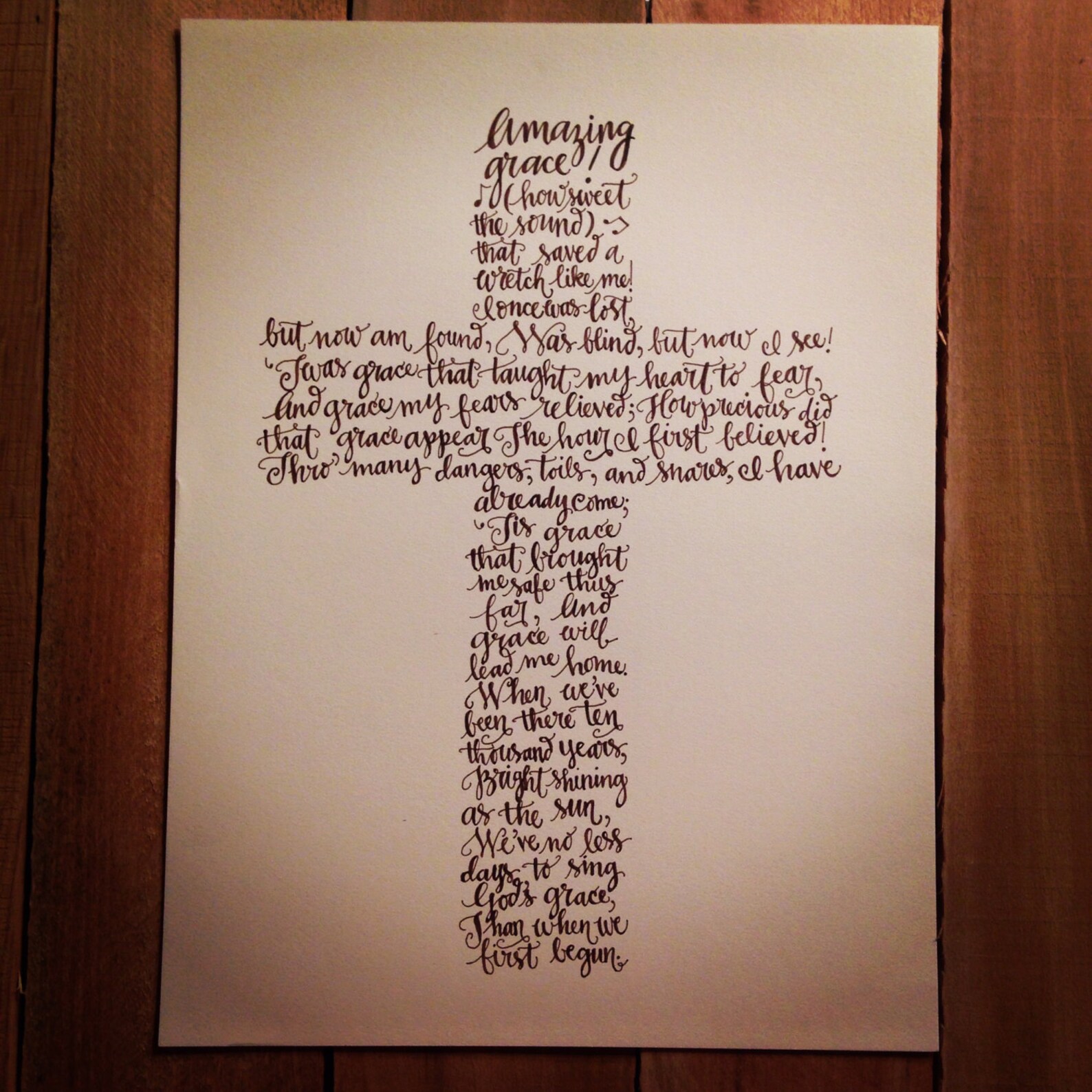 Amazing Grace Design Hand Drawn Art, Cross Pattern - Etsy