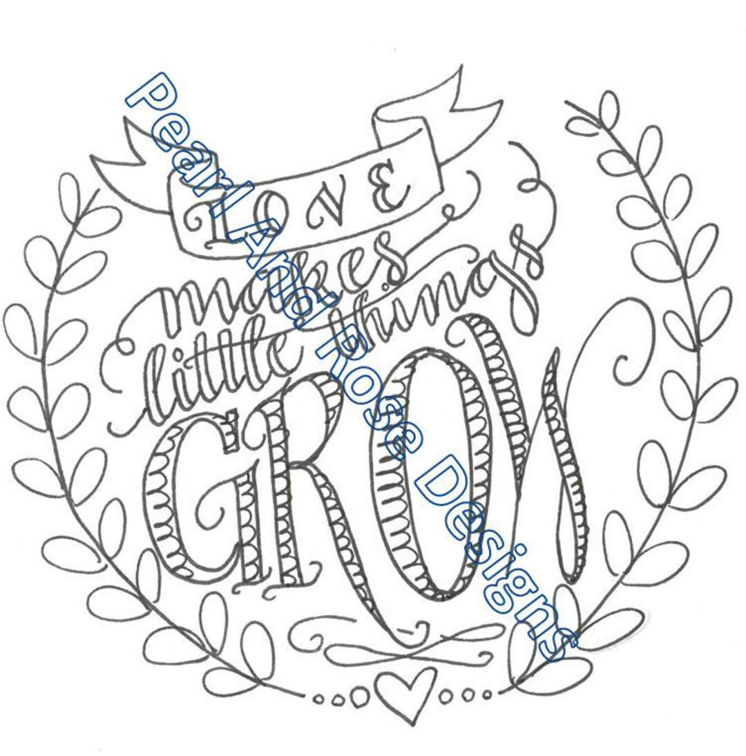 Love Makes Little Things Grow, Instant Download, Adult Coloring Page - Etsy