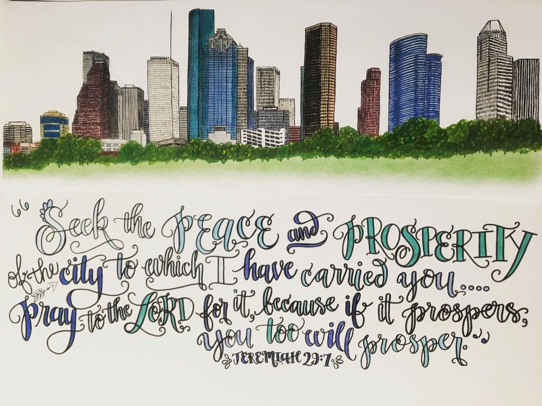 Houston, Texas Skyline Design - Hand Drawn - Etsy