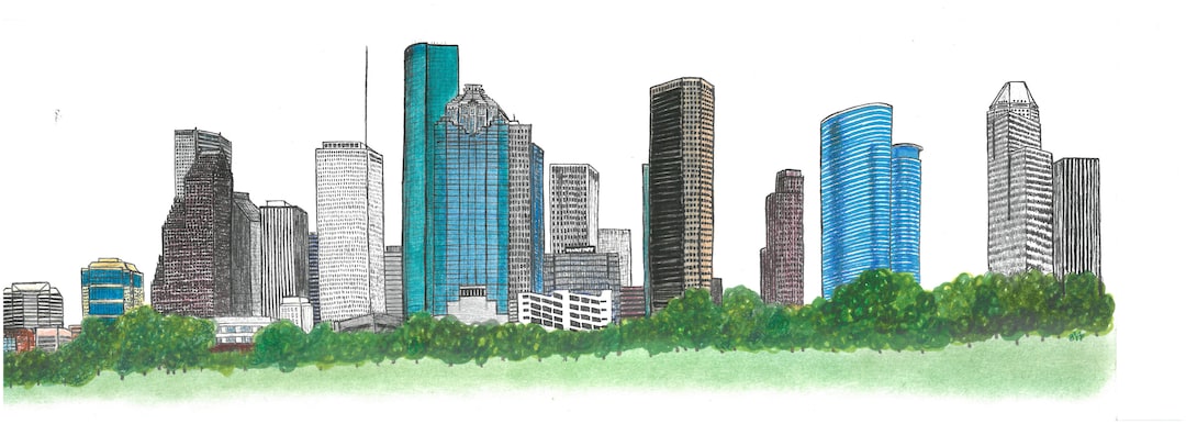 Houston, Texas Skyline Print, Hand Drawn, Instant Download - Etsy