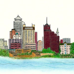 Memphis, Tennessee Skyline Design - Hand Drawn, INSTANT DOWNLOAD - Etsy