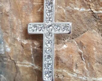 Unique Silver Cross Pendant, Sparkly Crystal Cross, Religious Jewelry ...