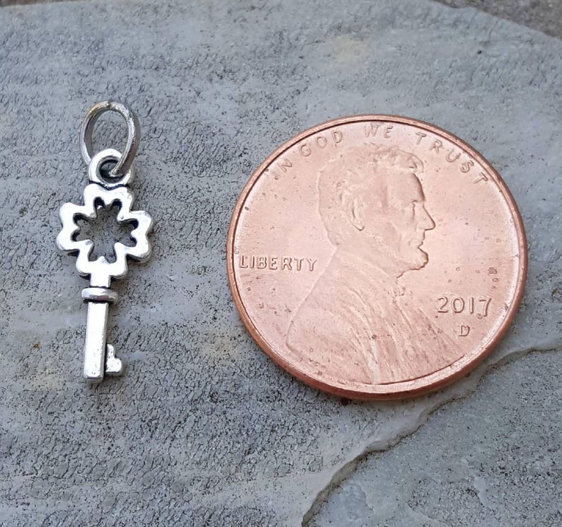 Tiny Silver Key Charm, TINY Silver Key Pendant, Dainty Key Charm, Cute ...