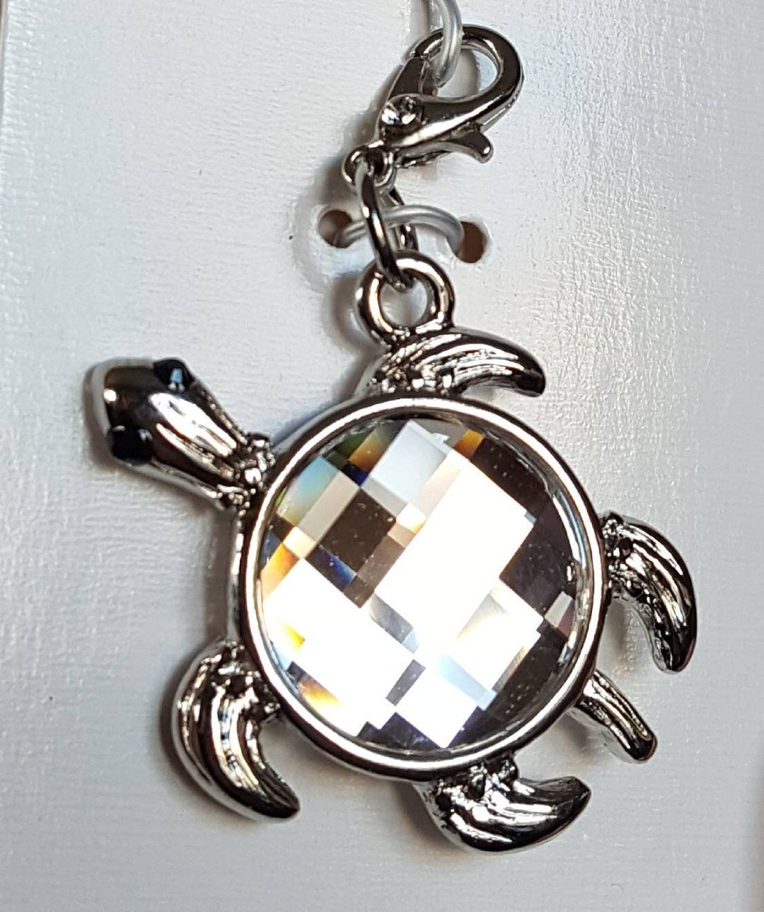 Swarovski Crystal Turtle Charm, Crystal Sea Turtle Charm, Clip on ...