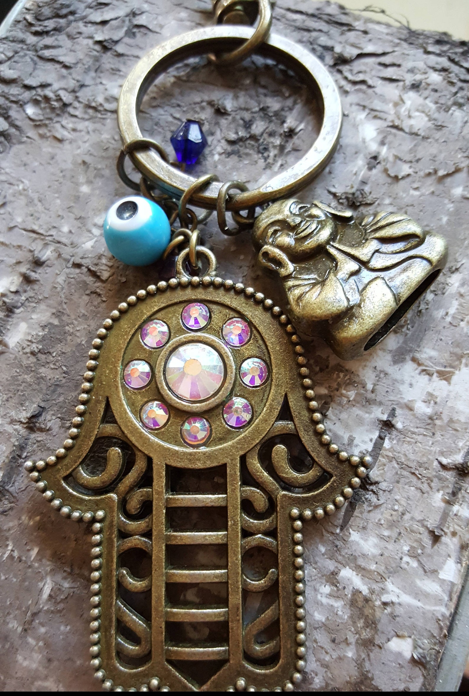 Antique Bronze Hamsa Keychain Antique Bronze Hand of God - Etsy