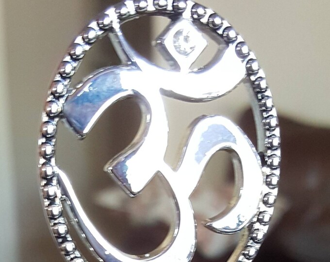 Silver Om Pendant, Big Filigree Om Ohm Pendant for Necklaces ...