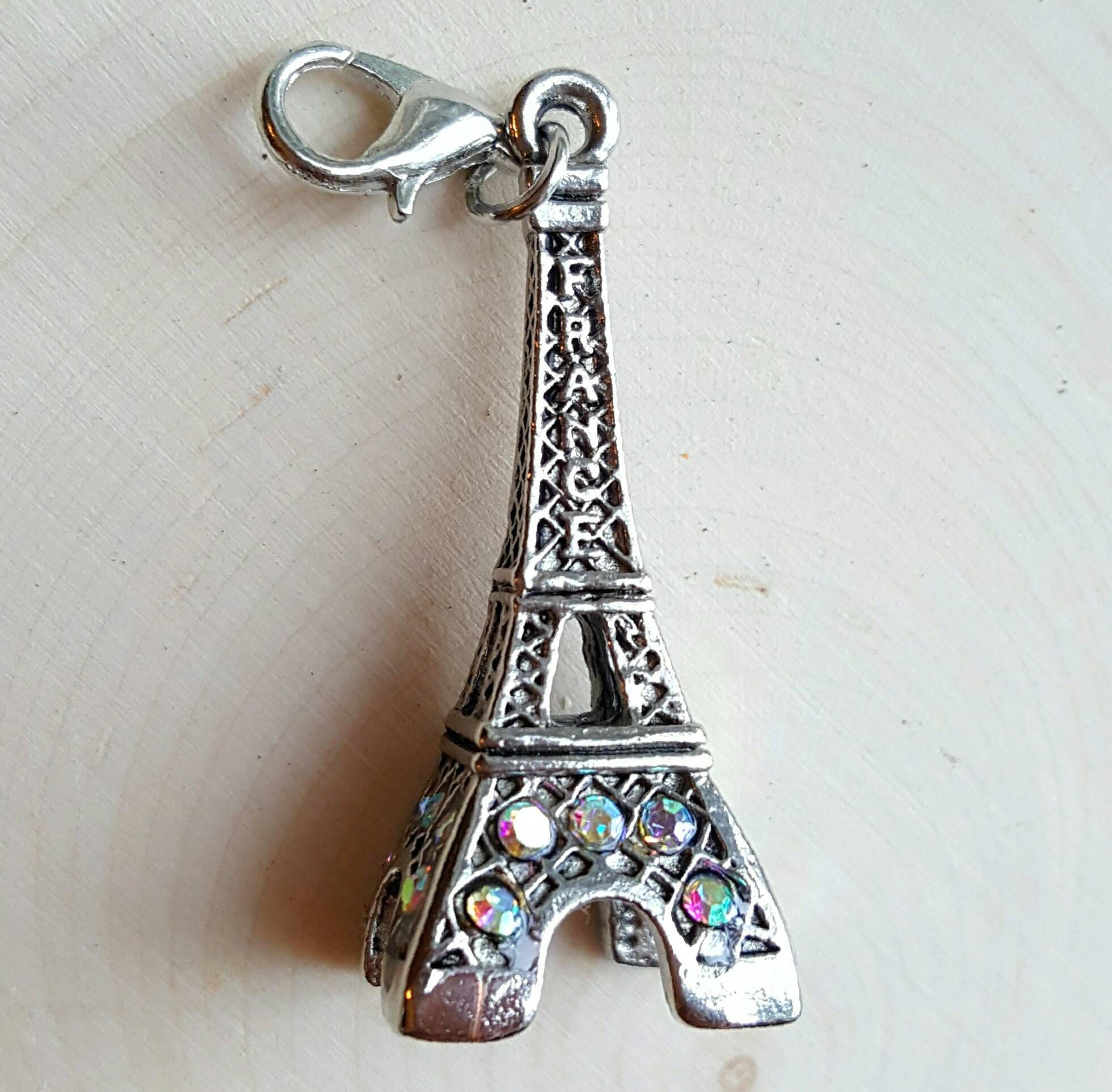 Eiffel Tower charm tiny eiffel tower pendant mini silver | Etsy