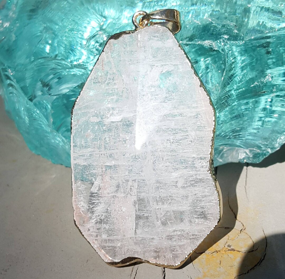 Clear Quartz Pendant, Clear Crystal Pendant, Raw Natural Quartz ...