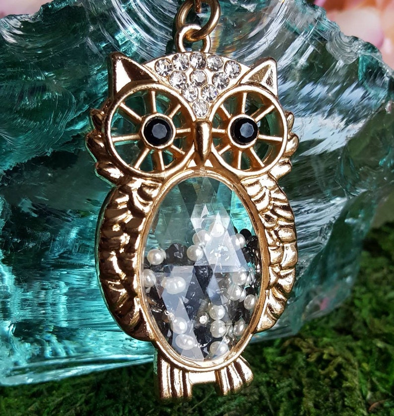 Unique Gold Owl Keychain Cute Crystal Owl Keychain Sparkly - Etsy