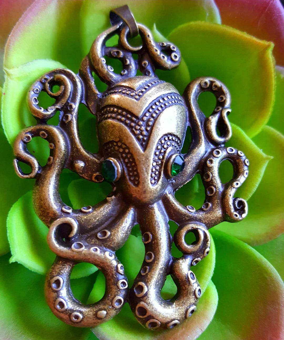 Octopus Pendant, Large Antique Bronze Octopus Charms Pendants for ...