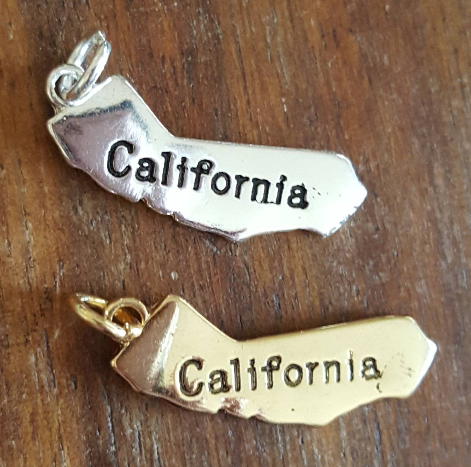 Gold California State Charm State of California Pendant Gold - Etsy