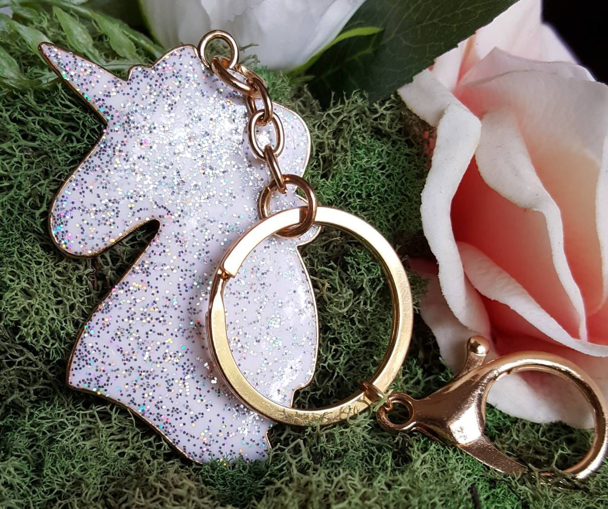 Glittery Unicorn Keychain Keyrings Cute Unicorn Gift Sparkly - Etsy