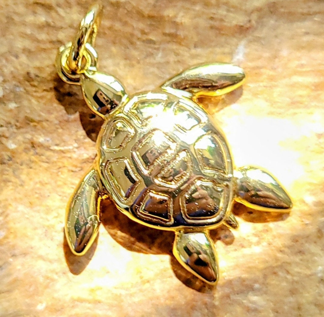 Gold Turtle Charm, Turtle Pendants, Turtle Jewelry, Small Gold Turtles ...