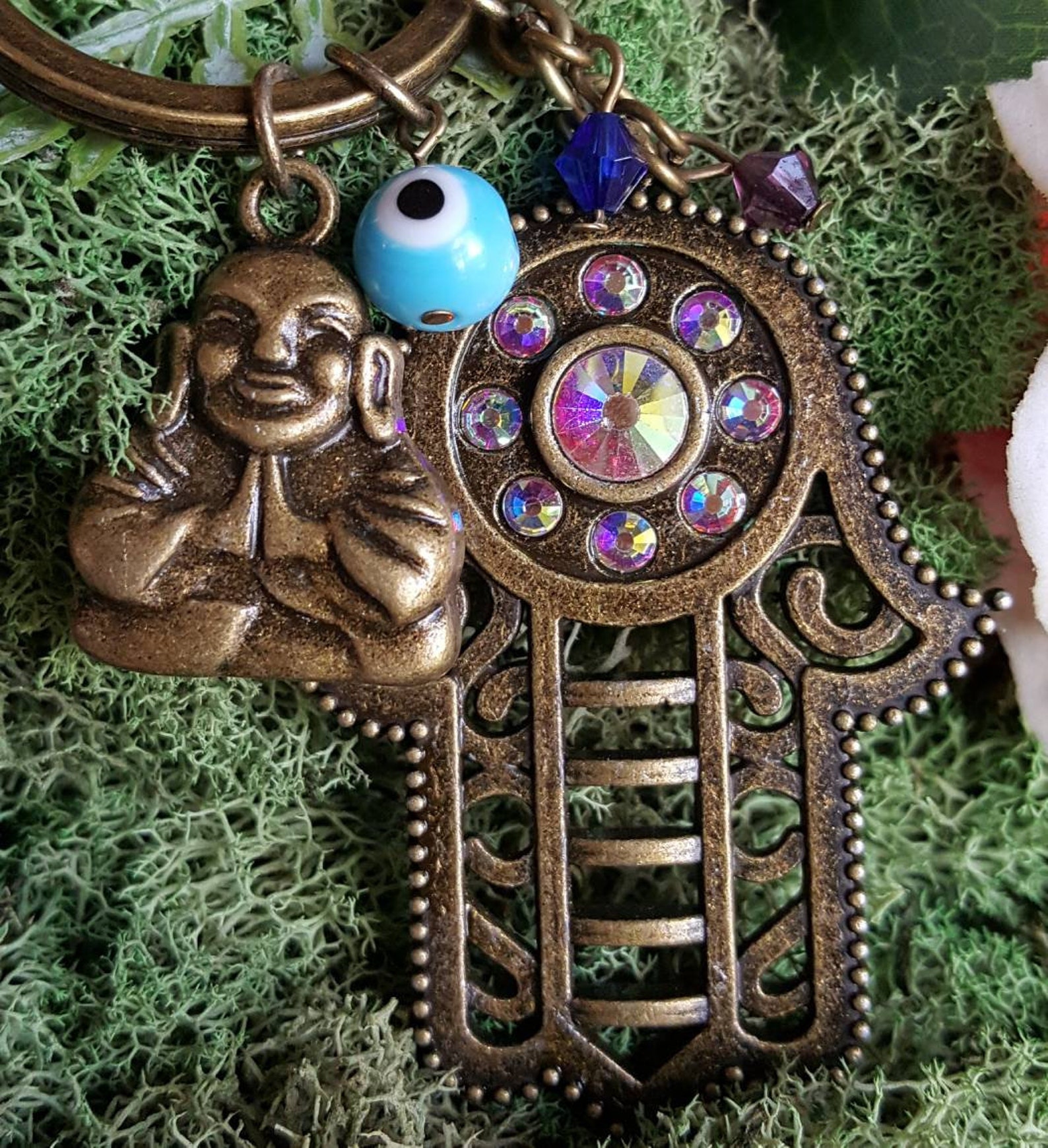 Antique Bronze Hamsa Keychain Antique Bronze Hand of God - Etsy