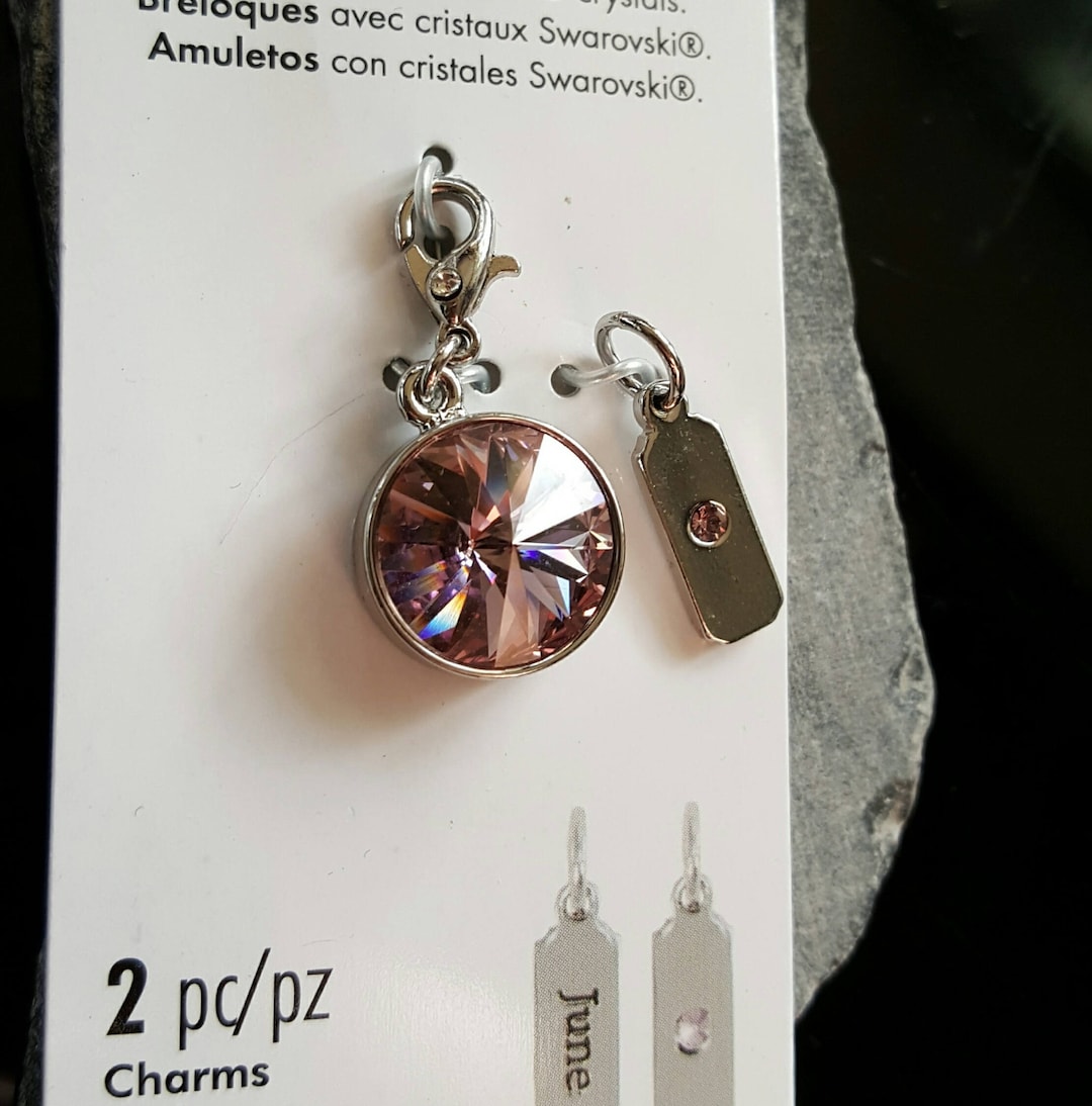 Swarovski Crystal Amethyst June Birthstone Charm, Genuine Swarovski ...
