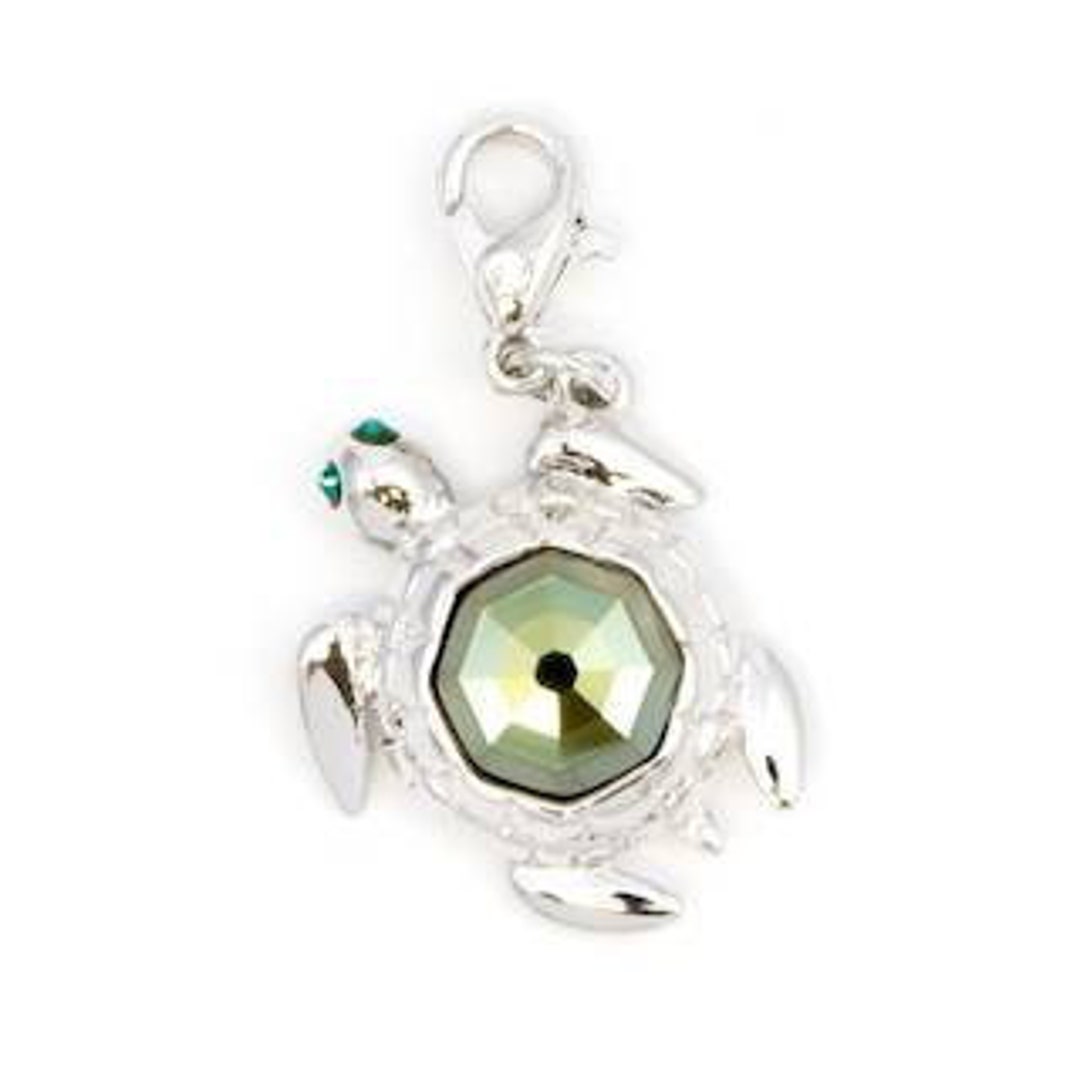 Swarovski Crystal Turtle Charm Pendant, Swarovski Turtle Charm, Clip on ...