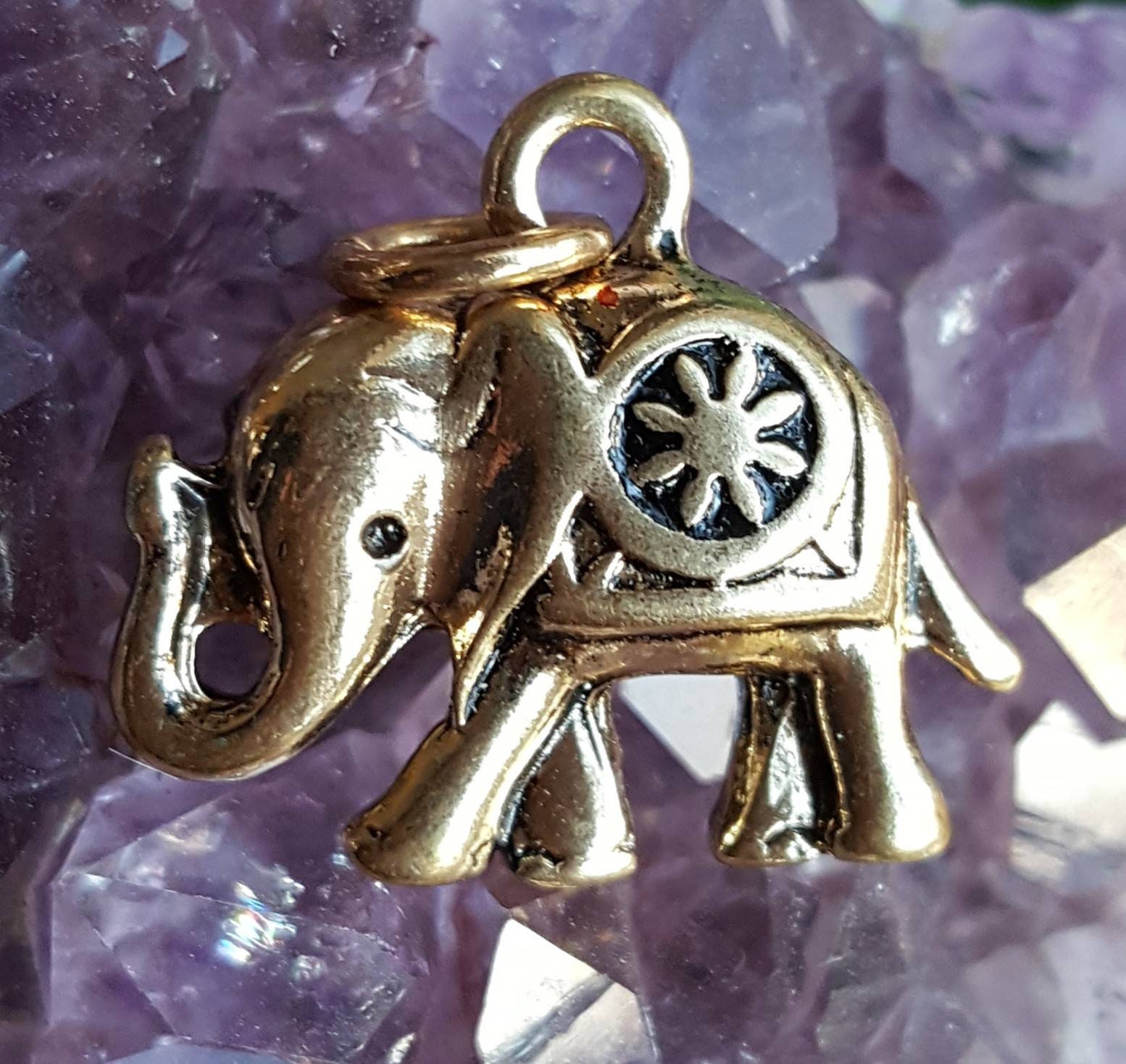 Gold Elephant Charm, Tiny Gold Elephant Pendant, Elephant Jewelry ...