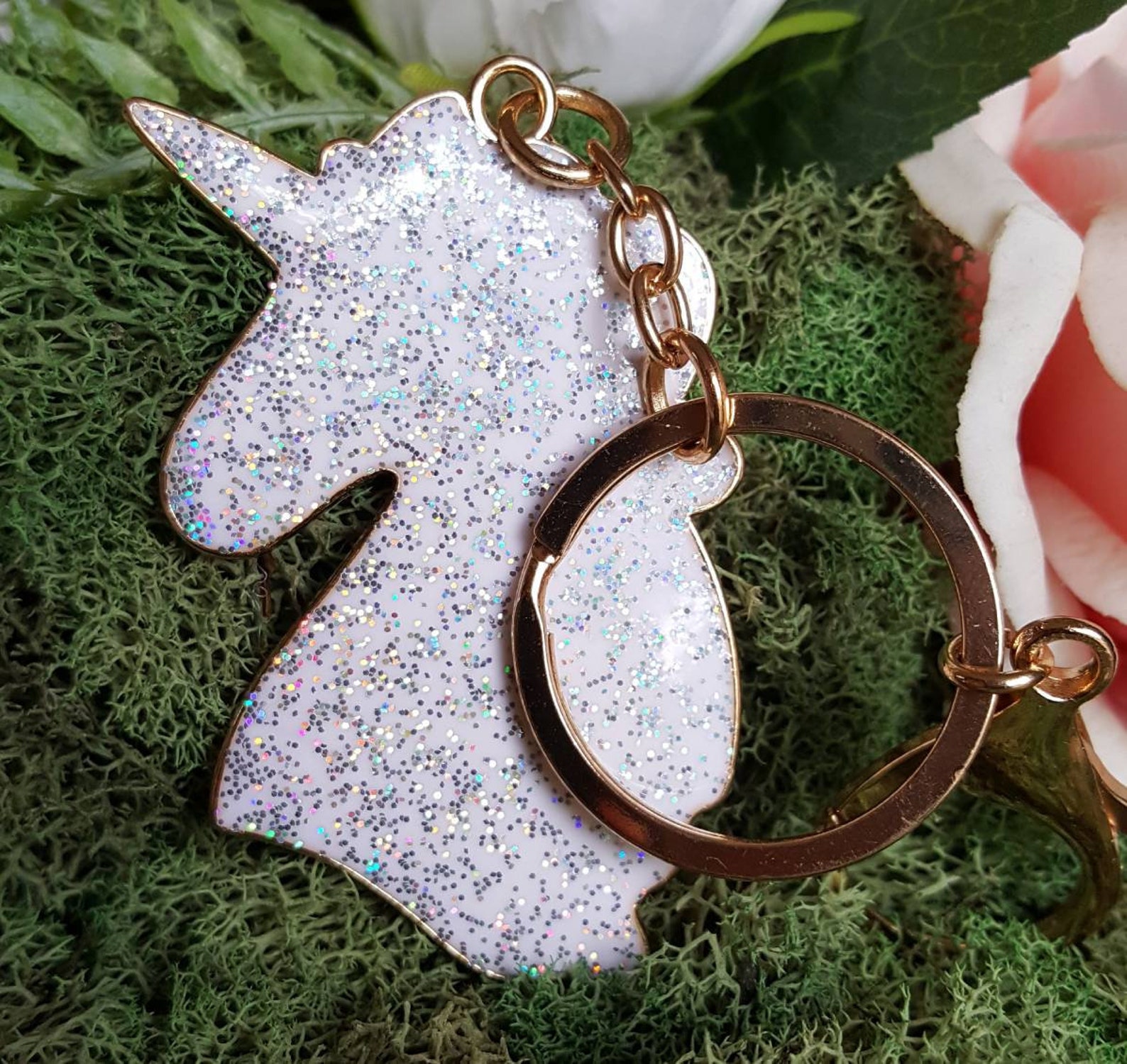 Glittery Unicorn Keychain Keyrings Cute Unicorn Gift Sparkly - Etsy