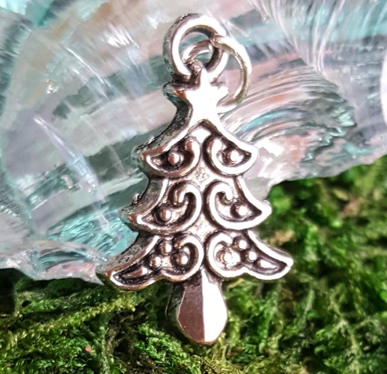 Silver Christmas Tree Charm Christmas Tree Pendant Cute - Etsy