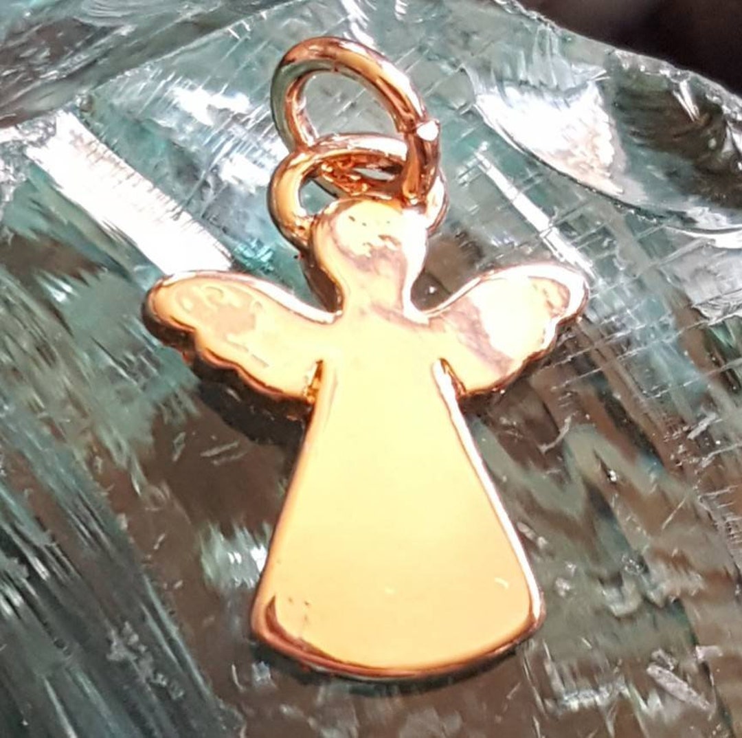 Rose Gold Angel Charm, Rose Gold Angel Pendant, Rose Gold Angel Jewelry ...