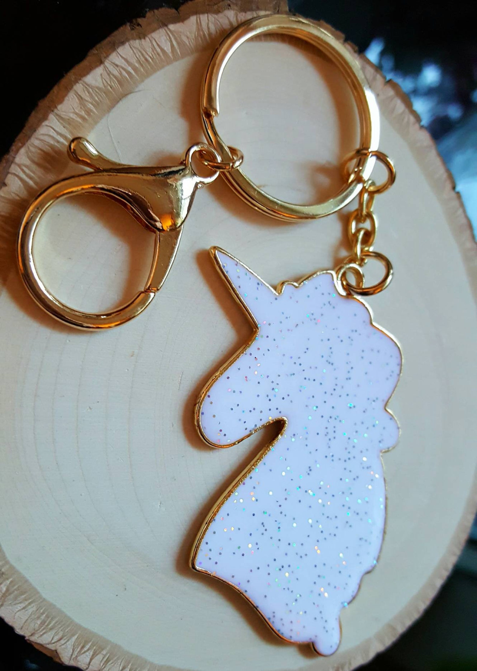 Glittery Unicorn Keychain Keyrings Cute Unicorn Gift Sparkly - Etsy