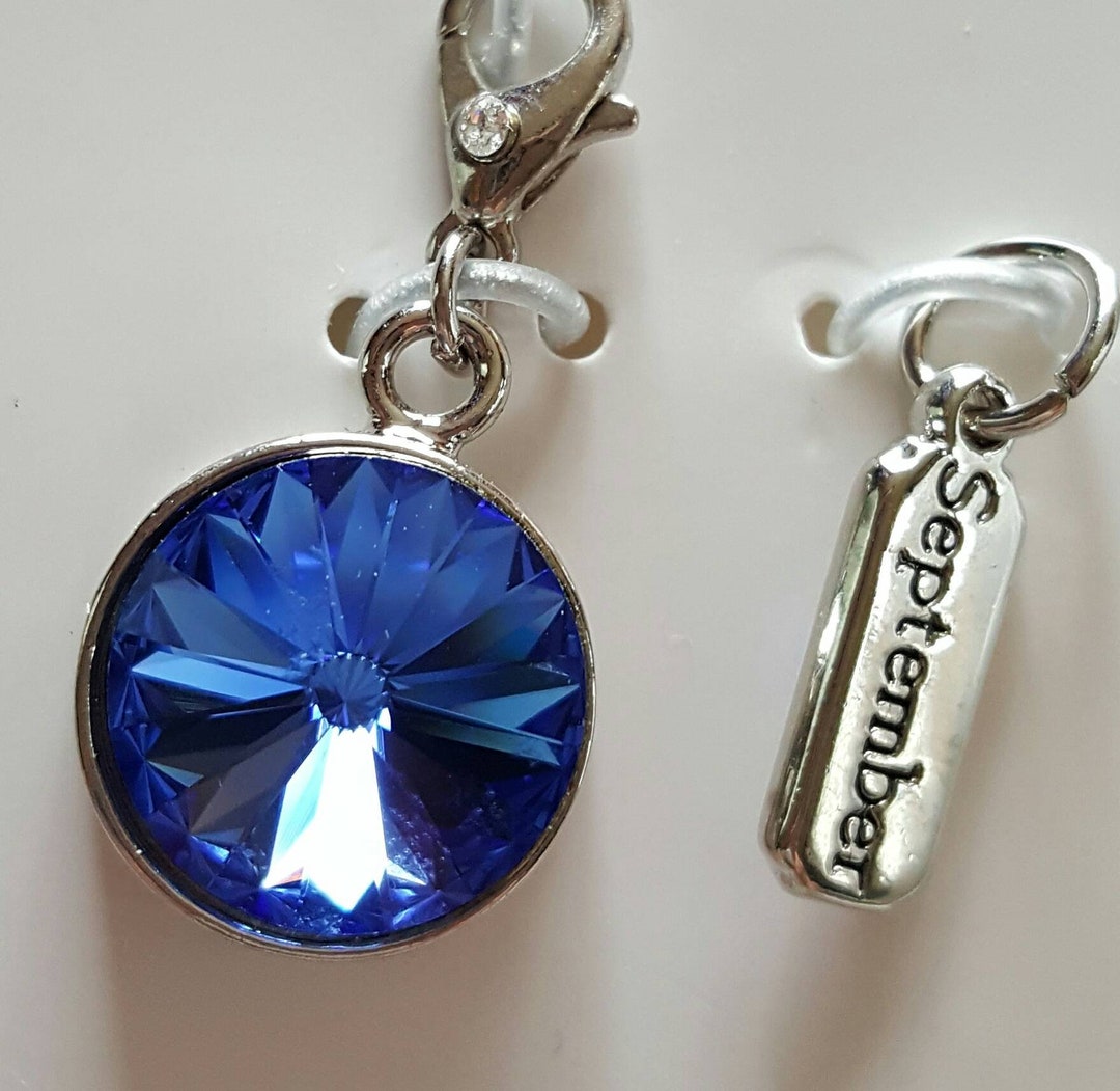Swarovski Crystal Blue Sapphire September Birthstone Charm Pendant ...