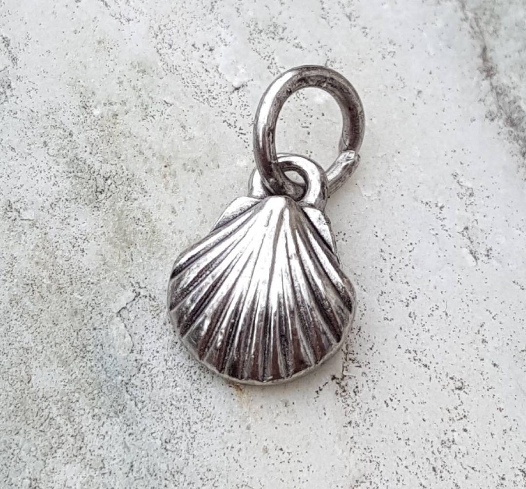 TINY Silver Seashell Charm, Tiny Silver Shell Charm, Tiny Silver Ocean ...