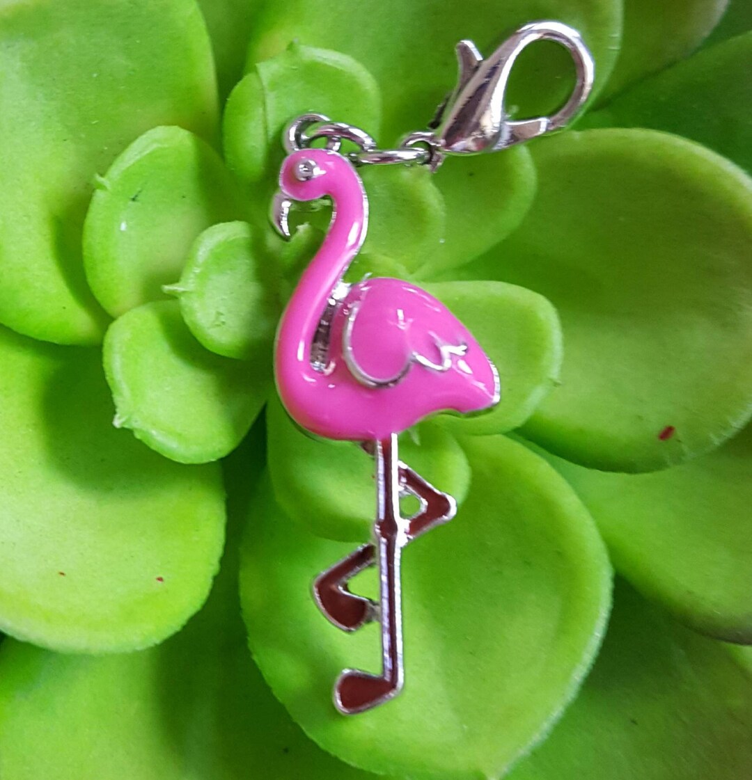 Pink Flamingo Charm, Clip on Flamingo Charm for Bracelets Necklaces ...