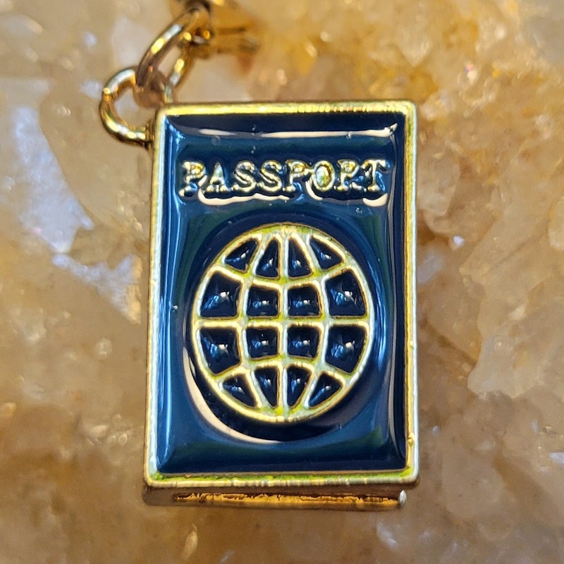 Enameled Passport Charm - Etsy