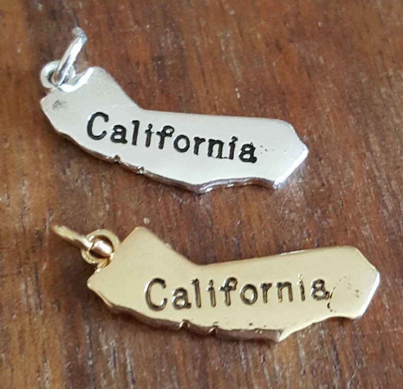 Gold California State Charm State of California Pendant Gold | Etsy