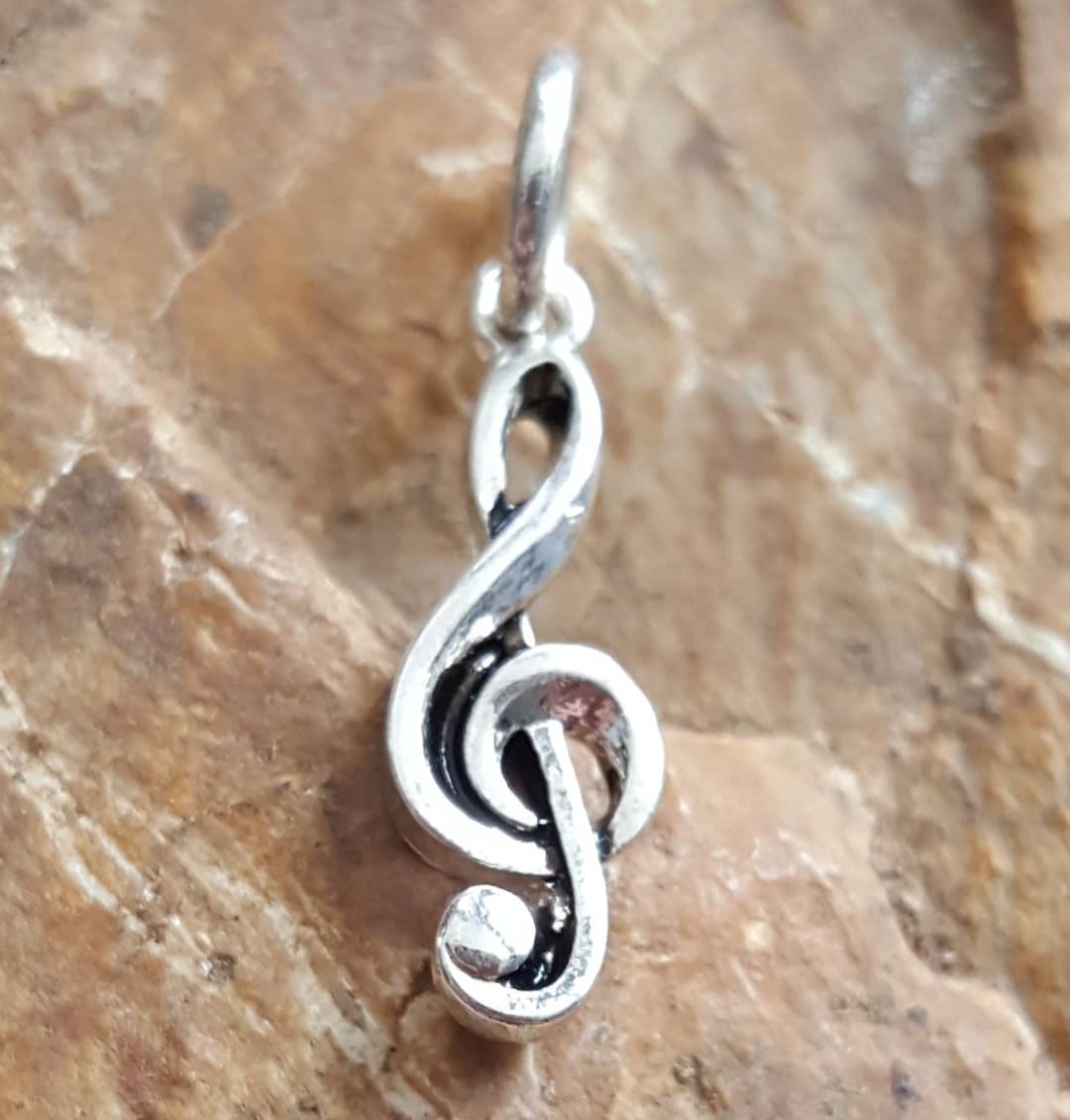 Tiny Silver Musical Note Charm, Music Charm Pendant Jewelry, Tiny ...