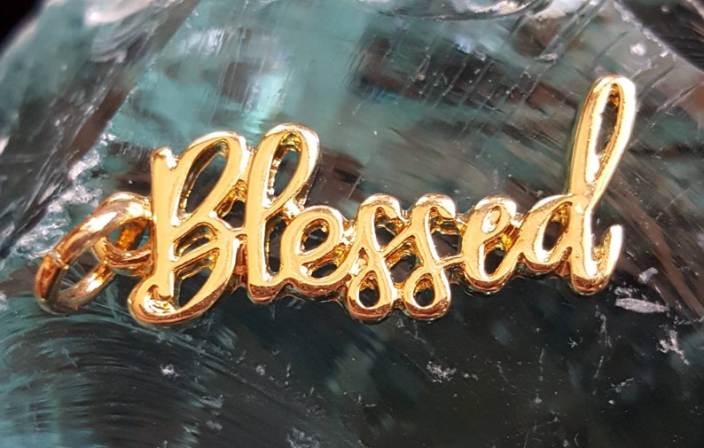Gold Blessed Charm Gold Blessed Pendant Religious Spiritual - Etsy