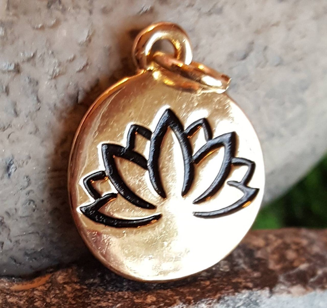 Gold Lotus Flower Charm, Yoga Charm, Gold Lotus Pendant, Charms for ...