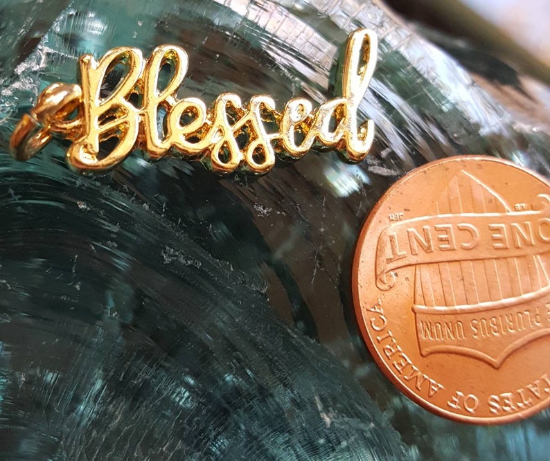 Gold Blessed Charm Gold Blessed Pendant Religious Spiritual - Etsy