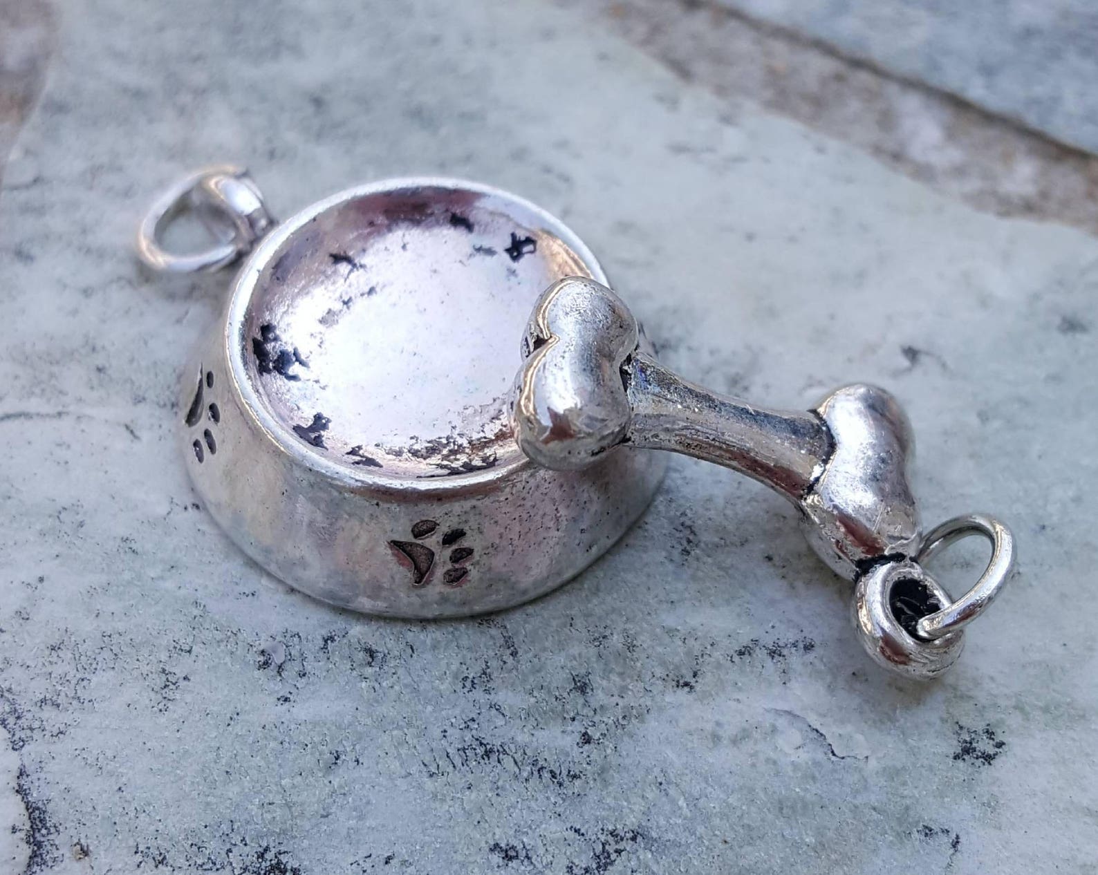 Silver Dog Bone Charm Animal Charms Tiny Dogbone Charm - Etsy