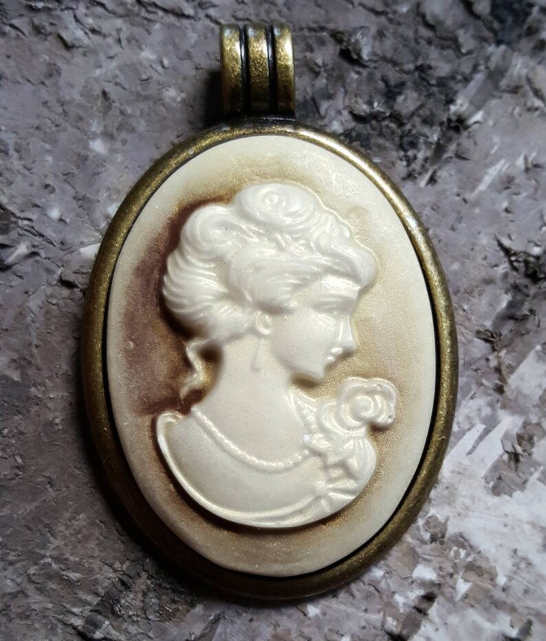 Antique Cameo Pendant for Necklaces Vintage Brown Oval Cameo - Etsy