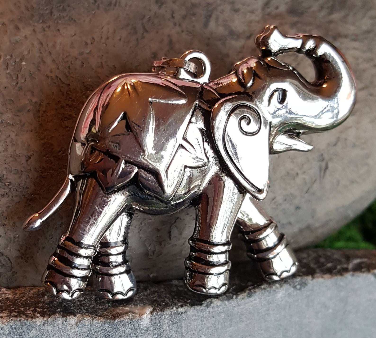 Silver Elephant Pendant Elephant Jewelry Antique Silver - Etsy