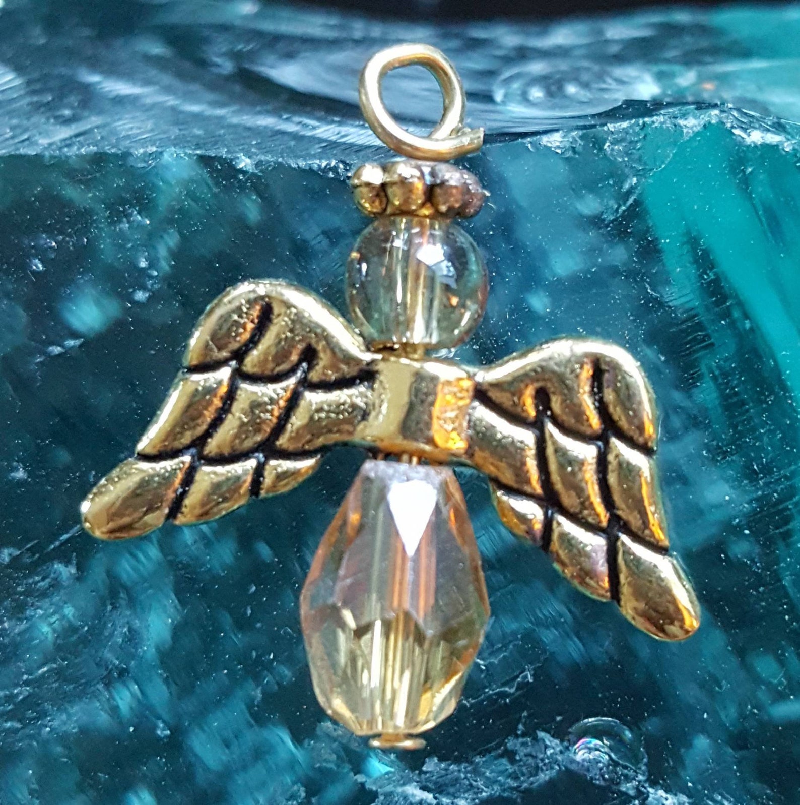 Gold Silver Angel Charm Colorful Beaded Angels Crystal Angel - Etsy