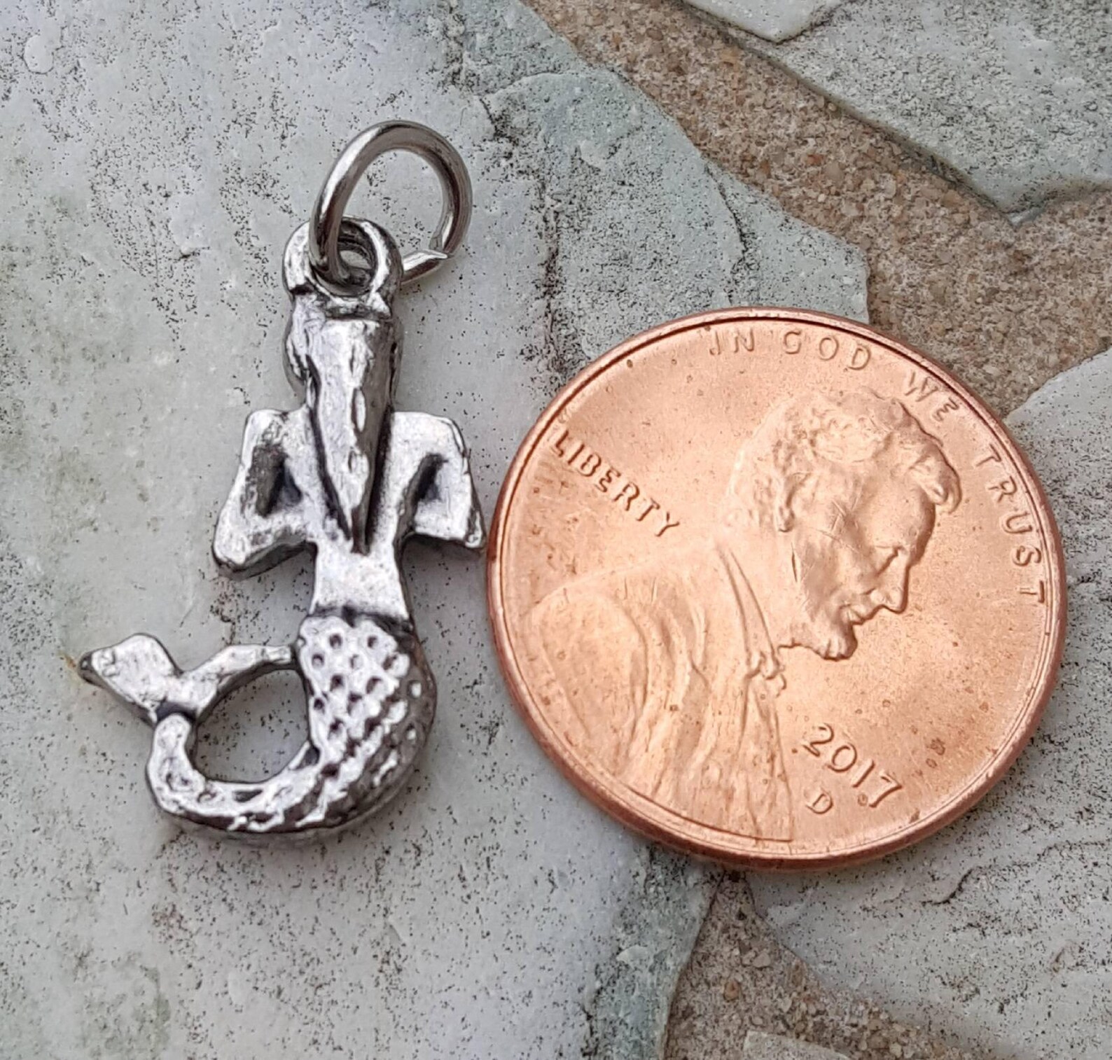 Silver mermaid charm tiny silver mermaid pendant mermaid | Etsy